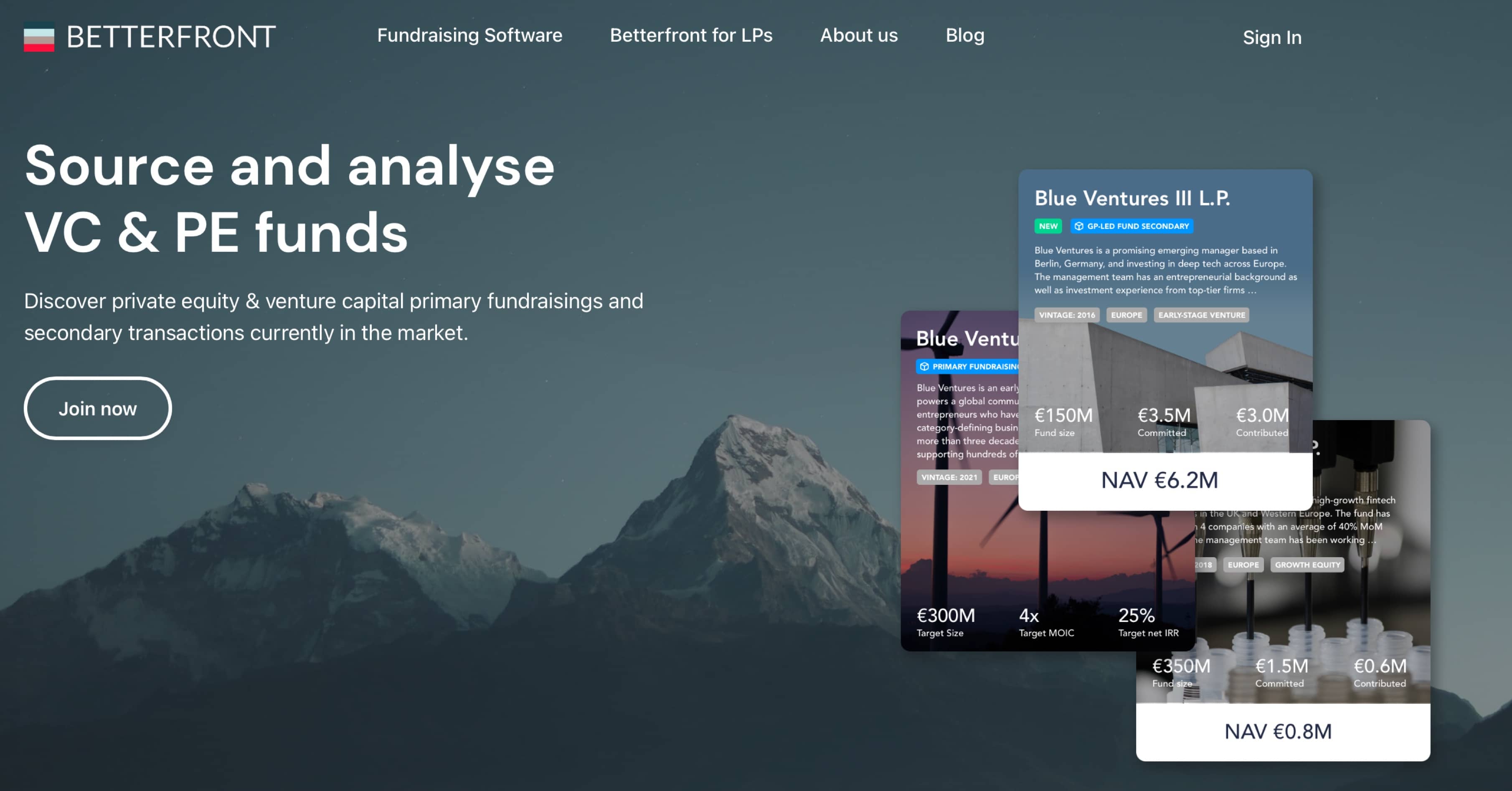 Betterfront - Source and analyse VC & PE funds